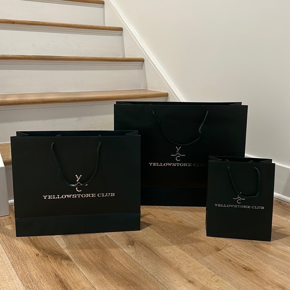 Yellowstone Club | Bags | 3 Yellowstone Club Green Silver Paper ...